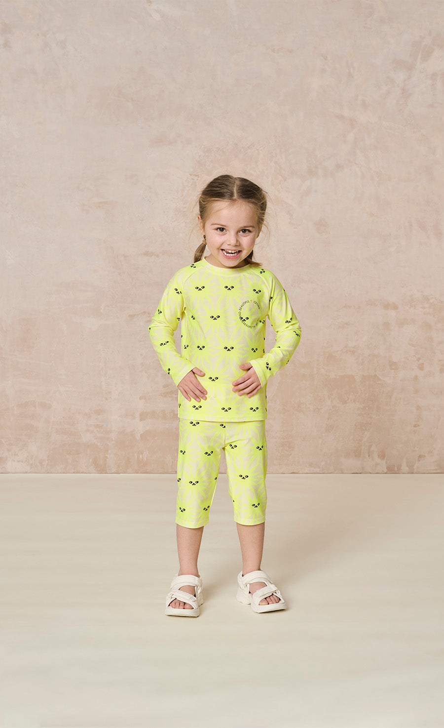 Kids Bright Yellow Sun Print 2 Piece Swim Set – Genkidsclothing